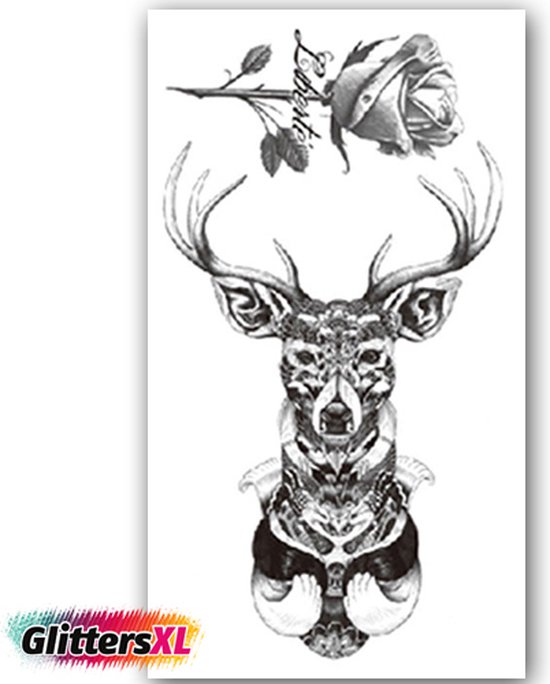 GlittersXL - Temporary Tattoo Hert/Roos (11x6cm) [Neptattoo ...