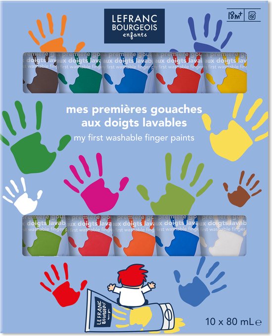 Lefranc Bourgeois Education Gouache Vingerverf Set 10x80ml | bol