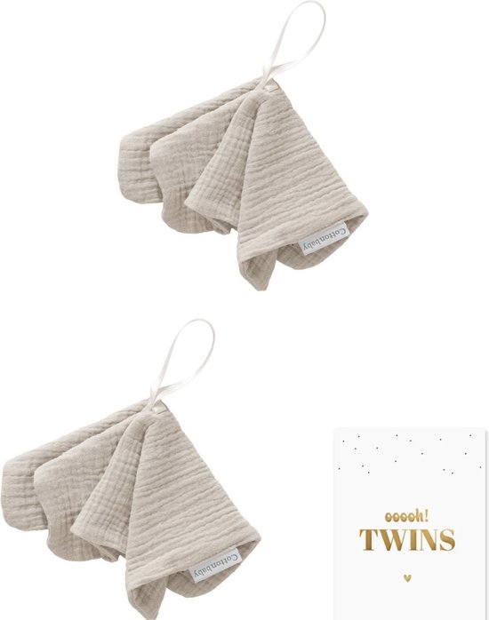 Speendoekjes Cottonbaby soft zand met kaartje - geschenkset ...