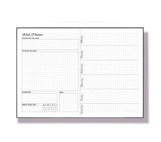 Weekplanner Bullet Format - Weekplanner papier A4 - Deskplanner - Week ...