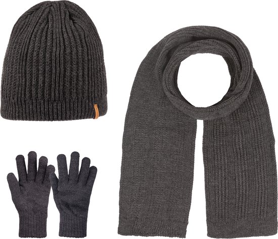 SUYUTTI Heren 3-Delig Winter Set | Muts (Beanie) met Fleecevoering ...