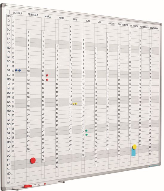 Whiteboard PRO - Geëmailleerd staal - Weekplanner - Maandplanner ...