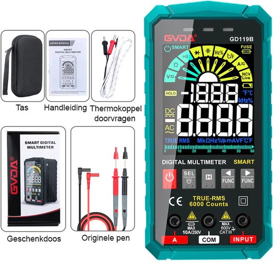 Digitale Multimeter voor AC / DC Voltage - Multi Volt Meter Incl ...