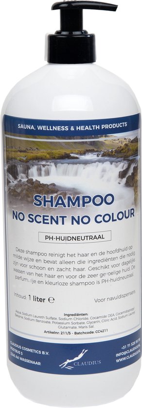 Shampoo No Scent No Colour 1 Liter - met gratis pomp | bol