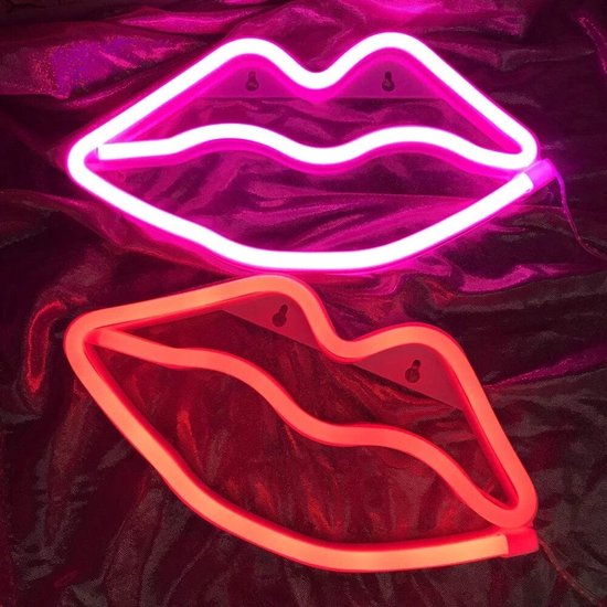 Neon verlichting - Lips - Rode sfeerlicht - Wandlamp - Nachtlamp ...