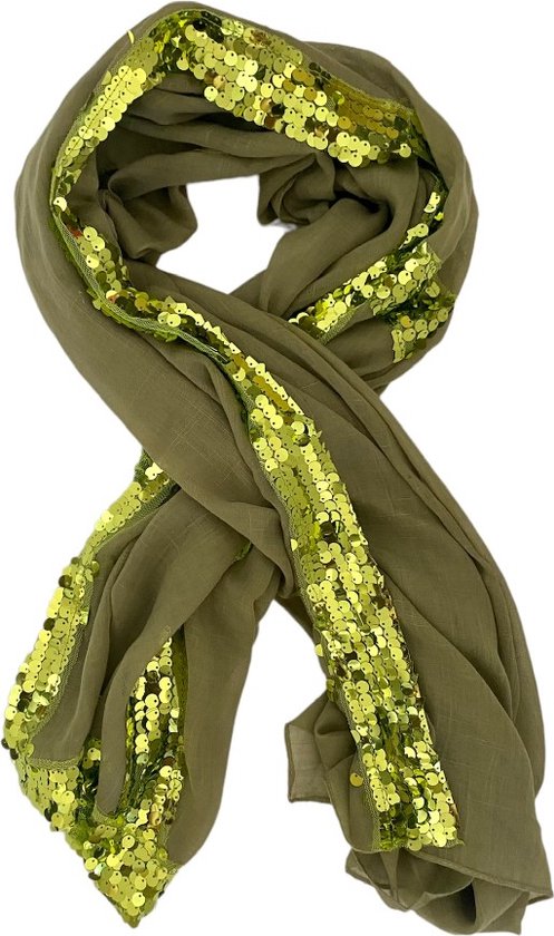 Groene Sjaal Pailletten - Dames sjaals - Groene sjaal met groene ...