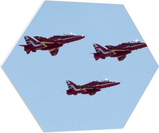 WallClassics - PVC Schuimplaat Hexagon - Rode Engelse Straaljagers in ...