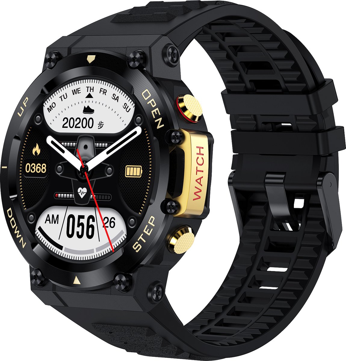 Belesy® AURORA - Smartwatch Heren –Horloge – Stappenteller – Calorieën ...