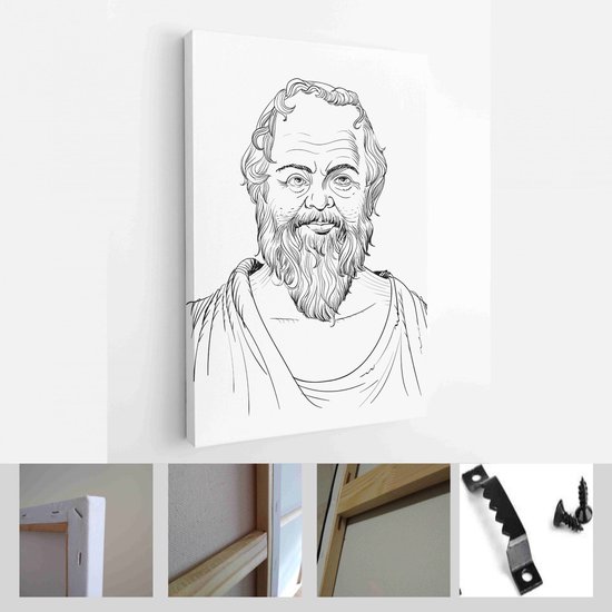Socrates (469-399 V.CHR.) portret in de illustratie van de lijnkunst ...
