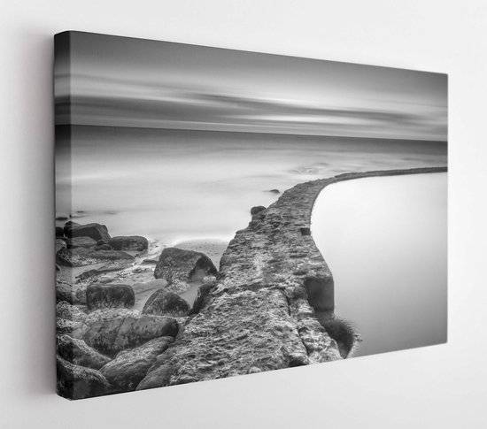 De lijn die de oceaan oversteekt - Modern Art Canvas - Horizontaal ...