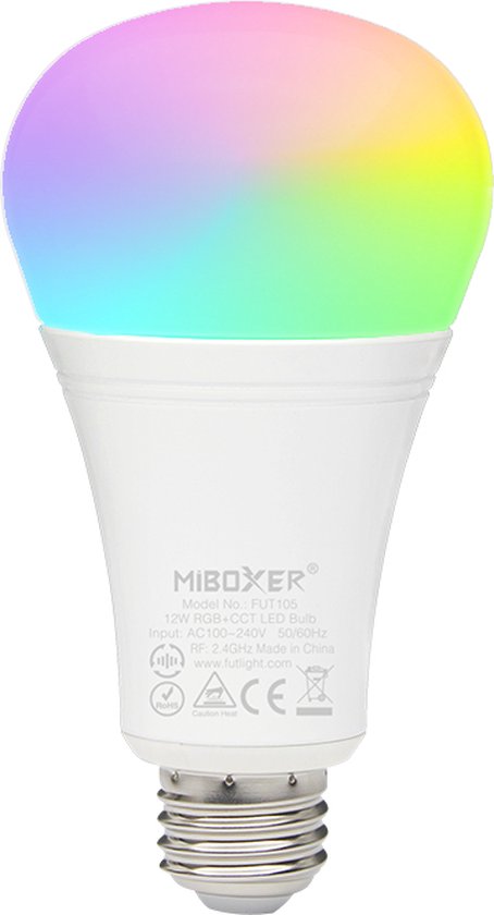 Mi-Light Mi-Boxer - (FUT105) - E27 RGB+CCT 12W LED Lamp - Alle RGB ...