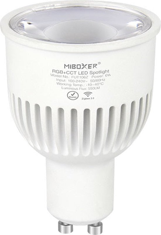 Mi-Light Mi-Boxer - (FUT106Z) - GU10 RGB+CCT 6W Zigbee LED Spot - Alle ...