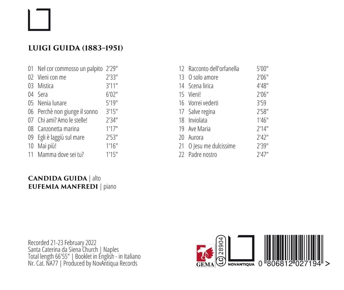 Candida Guida & Eufemia Manfredi - Guida: Mistica (CD), Candida Guida ...