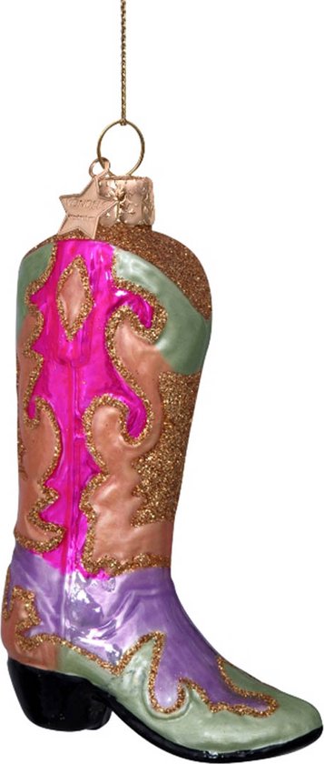 Ornament glass multicolor cowboy boot H12cm | bol