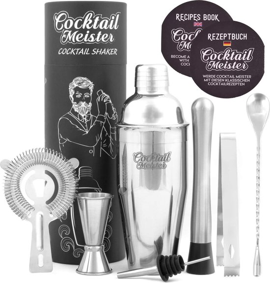 CocktailMeister Premium Cocktail Shaker Set, Professional Cocktail ...
