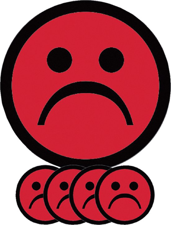 Smit Visual - Magneet smiley 75mm emotie bedroefd rood | bol