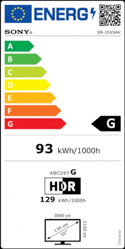 Sony XR55X94KAEP - 55 inch - 4K/Ultra HD - 2022 - Benelux | bol