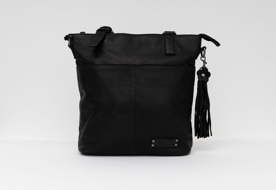 Bag2Bag Stoere Lederen Shopper Lena Zwart | bol.com