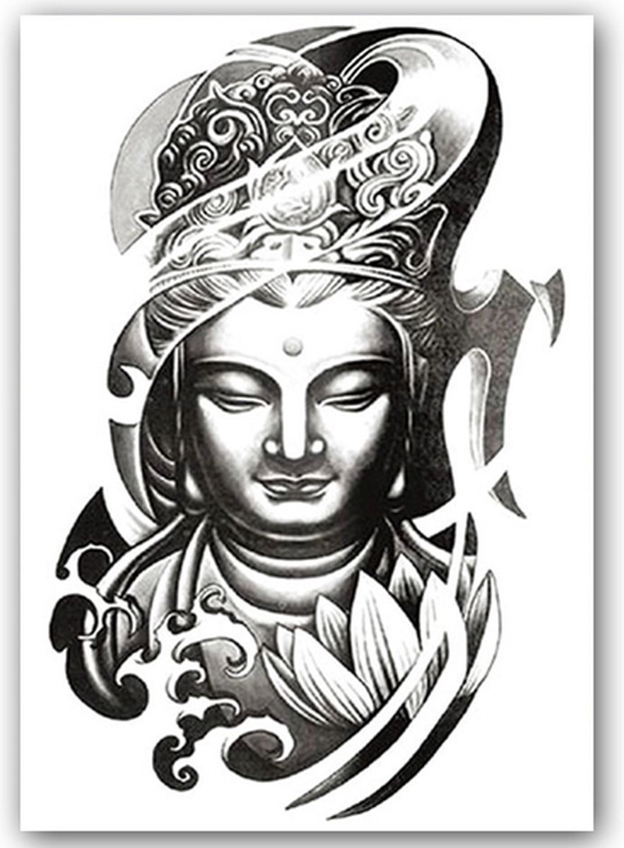 Temporary Tattoo Boeddha (A5 formaat) [Neptattoo - Tijdelijke tatoeage ...
