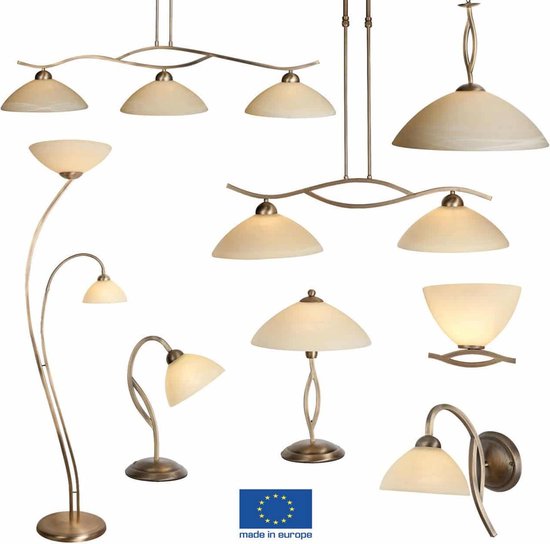 Wandlamp Capri boog | ⌀ 17 cm | brons / bruin | 1 lichts | eetkamer ...