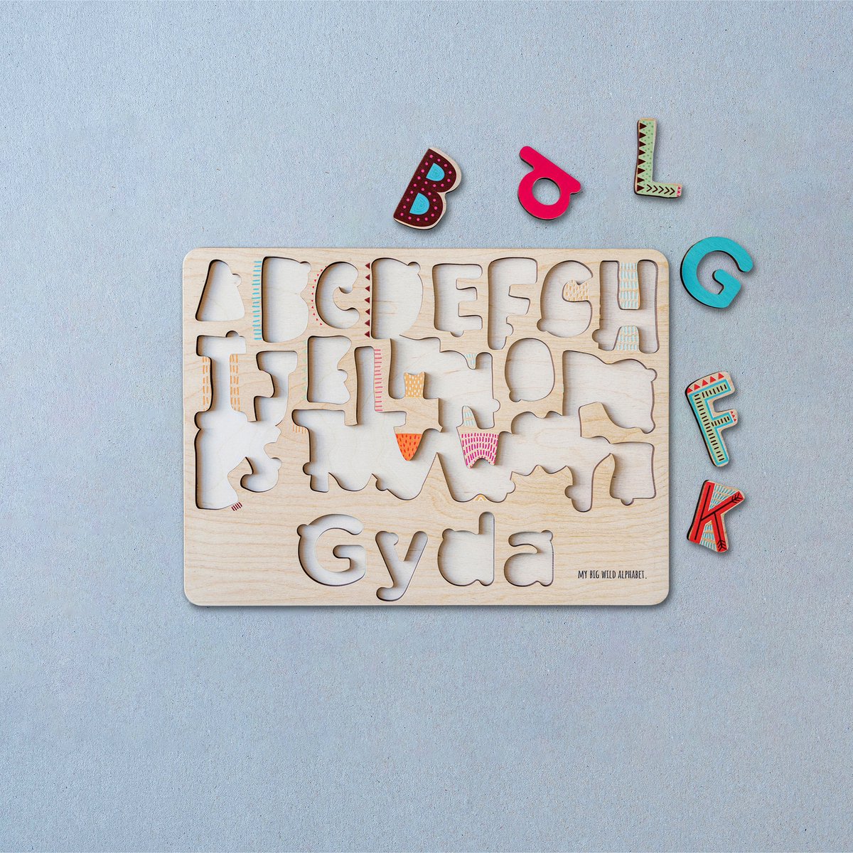 Naampuzzel - Wild Alphabet - baby puzzel - eigen naam ...