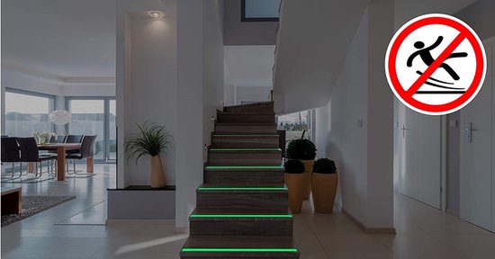 cocofy Fluorescerende antislip strepen oplichtende stickers voor trap ...