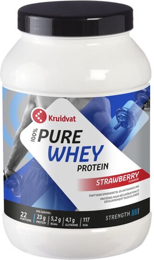 Whey eiwit aardbeiensmaak 670 gram | bol.com