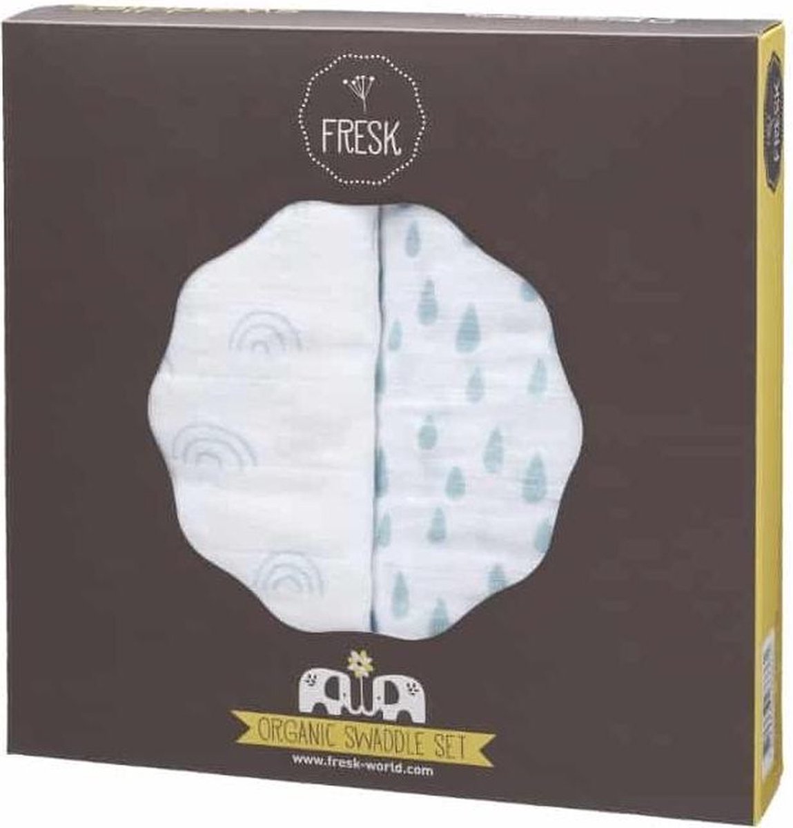 Fresk Inbakerdoeken Rainbow Ether Blue, 120x120 cm | bol.com