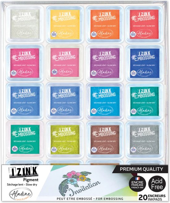 Set 20 Inkpads Izink Pigment - S | bol