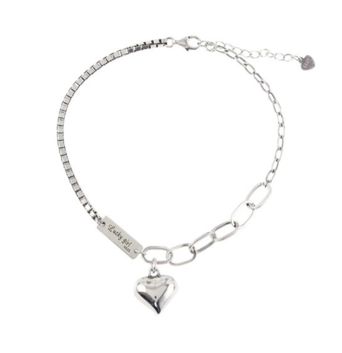 Zilveren Armbandje (925 Sterling) - Hart - Lucky Girl - Dames - Lieve ...