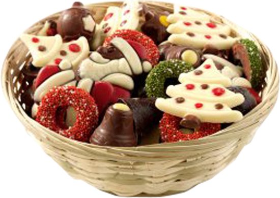 Bonbiance - Mandje Kerst Chocolade - 500 gram - Kerstchocolade - Kerst ...