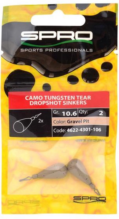 Spro Camo Tungsten Tear Dropshot Sinkers Gravel Pit 3.5g | bol
