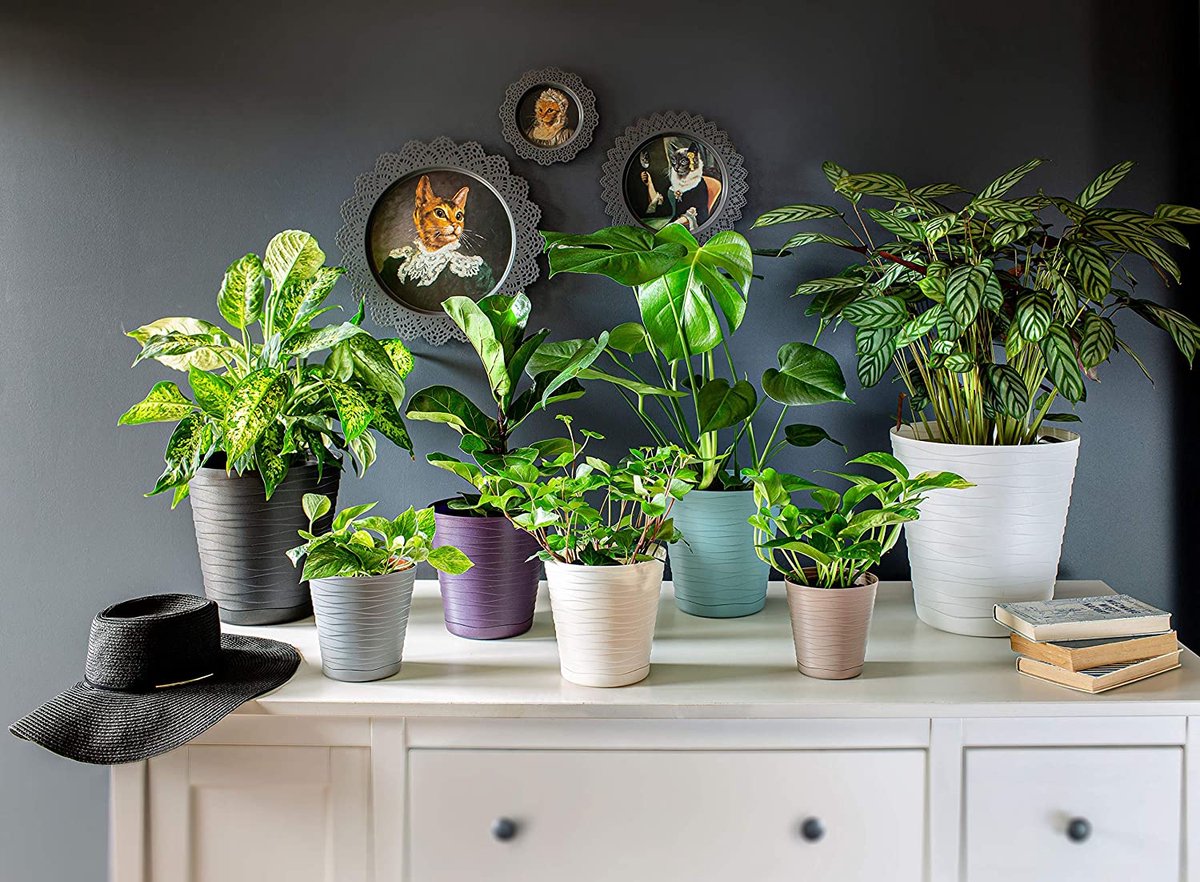 KADAX Bloempot met onderschotel, plantenpot voor binnenshuis, lichte ...