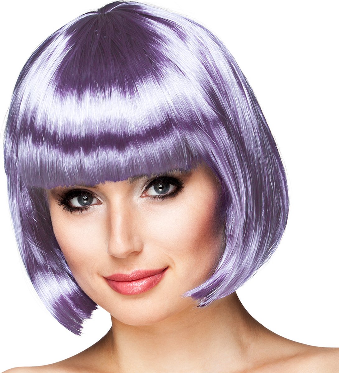Boland - Pruik Cabaret lila Paars - Steil - Kort - Vrouwen - Can Can ...