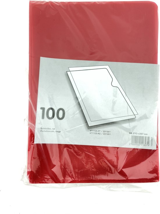 Insteekhoezen A4 Rood 100 stuks | bol.com