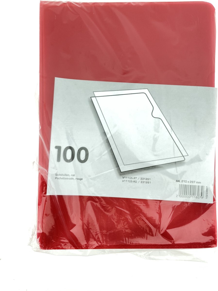 Insteekhoezen A4 Rood 100 stuks | bol.com