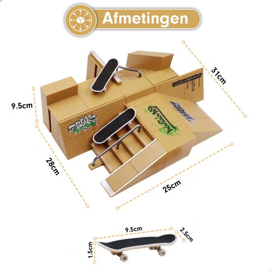 Seidon Fingerboard Skatepark - Fingerboard Set - Tech Deck - 8 Ramps | bol