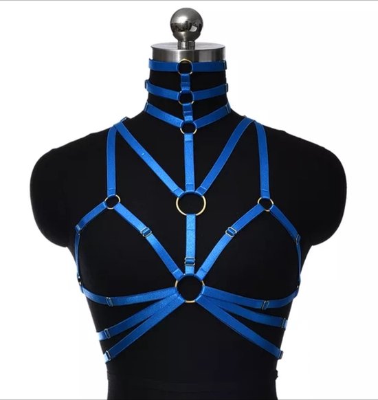 Straps - lingerie - body - harnas - blauw | bol