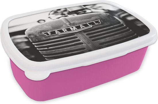 Broodtrommel Roze - Lunchbox - Brooddoos - Trekker - Zwart - Wit ...