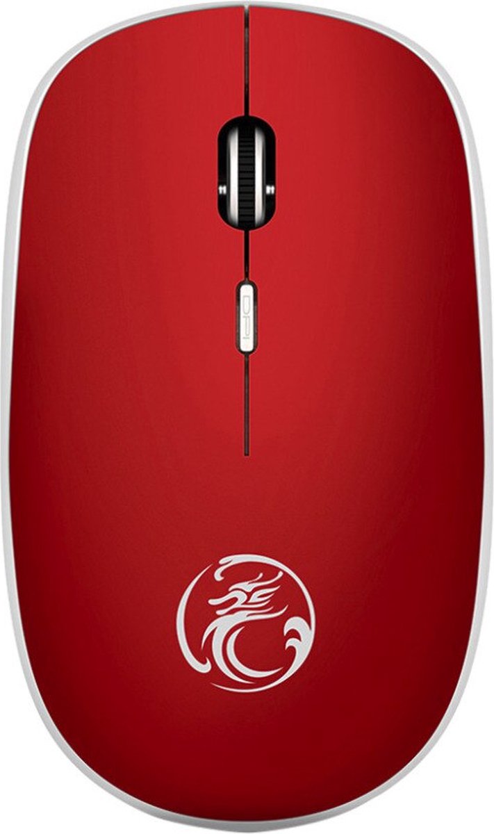 Rode Draadloze Stille Muis - USB Computer Muis Rood Red - Voor Laptop ...