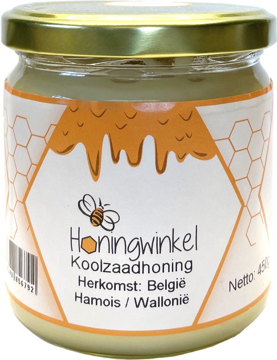 Koolzaadhoning 450g België Honingwinkel (crème) | bol