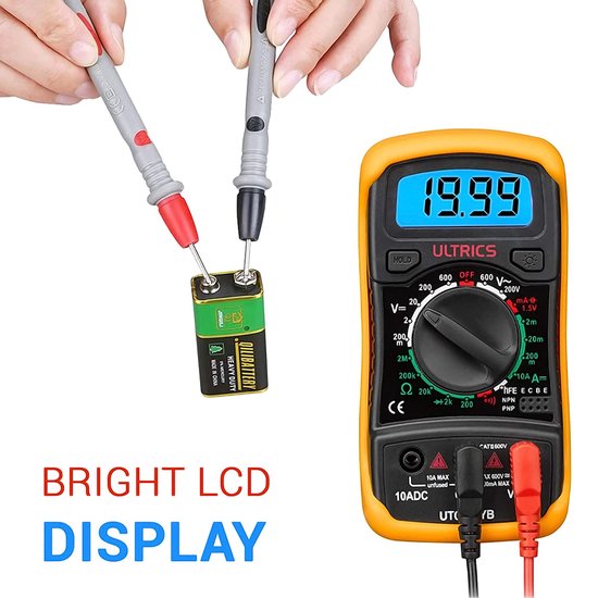 ULTRICS Digitale multimeter, LCD, hoge kwaliteit, voltmeter ...