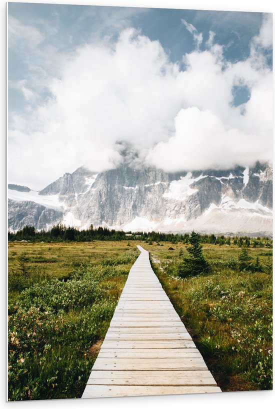 WallClassics - PVC Schuimplaat- Houten Pad richting de Bergen - 80x120 ...