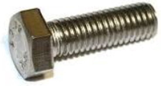 Zeskanttapbout M5x20 volledig draad - Rvs 316 - DIN 933 - Per 100 stuks | bol