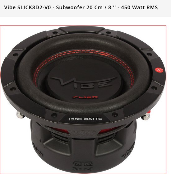 Vibe Slick 8D2-V0 - Autosubwoofer - 8 inch - 1350 Watt Piek / 450 Watt ...