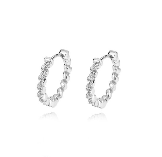 Oorbellen dames | 925 zilver | oorringen Zirkonia stenen | luxe oorringen dames |... | bol