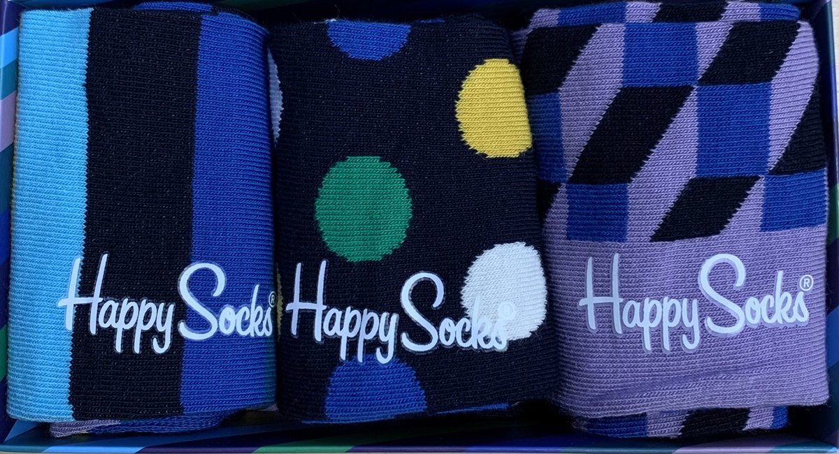 Happy Socks - gift box - giftbox - set - 3 paar - maat 41-46 | bol.com