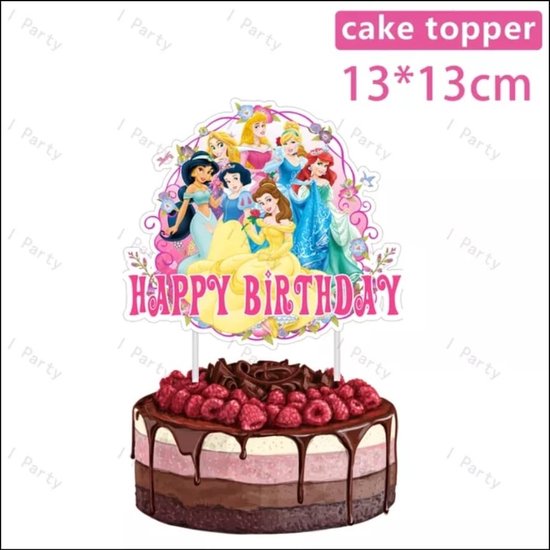 Prinsessen Taart Decoratie - Taart Topper Happy Birthday - Taart ...