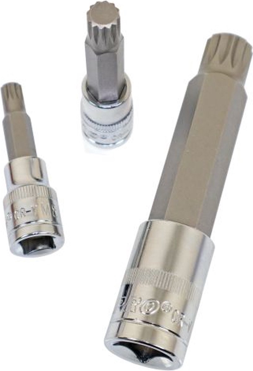 Triple Square doppenset / Spline - veeltand doppenset M6 - M8 - M10 ...