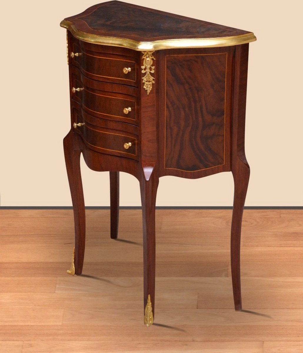 Luxe Barok Ladekast - Barokstijl - Mahonie - Intarsia - Brons | bol.com